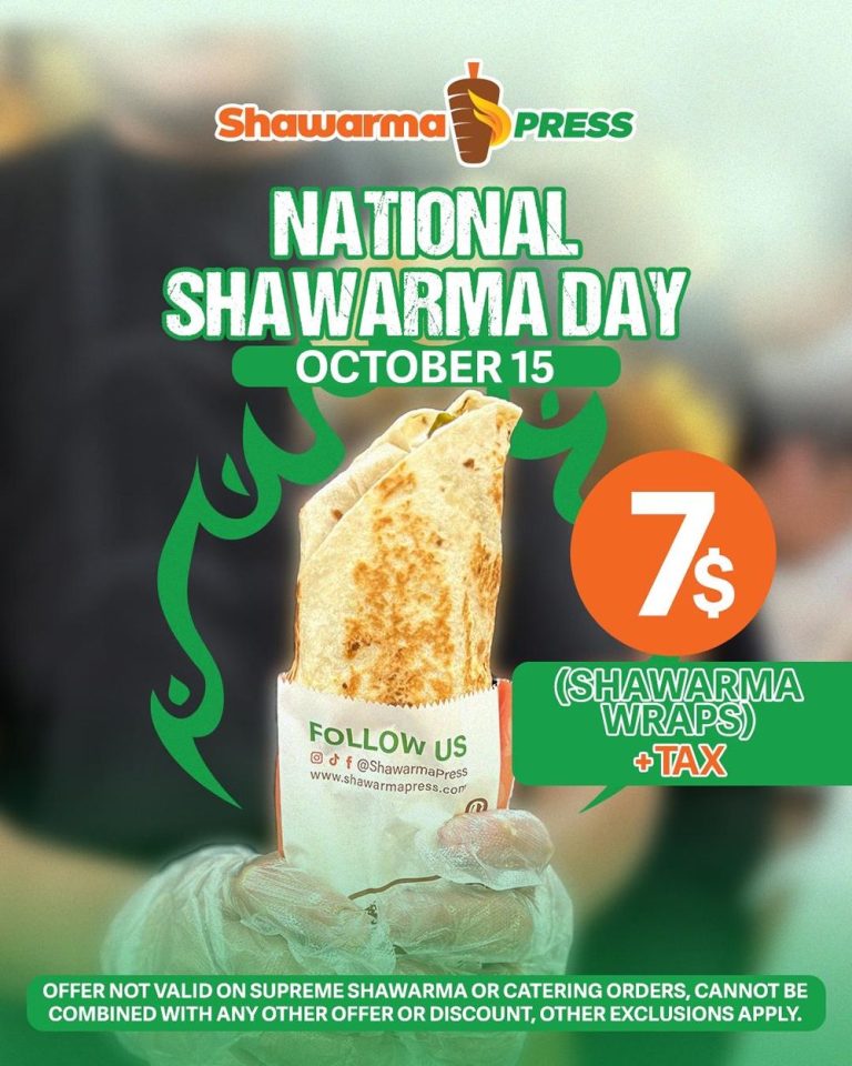 Shawarma Press Celebrates National Shawarma Day With $7 Shawarmas at ...